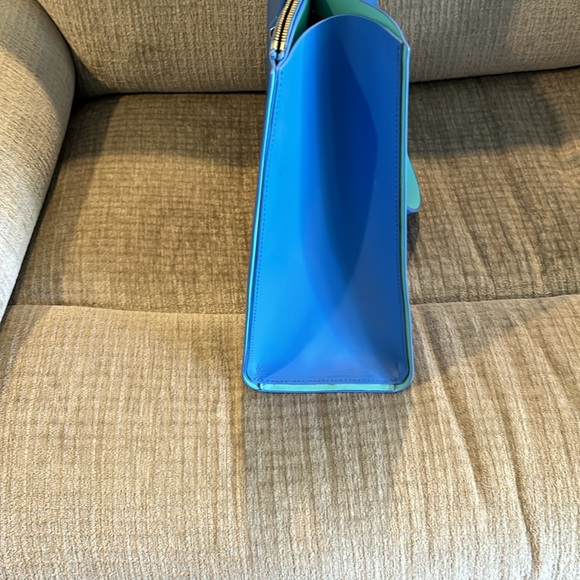 kate spade | Bags | Kate Spade Tote Shoulder Bag Blue Accent Of Green ...